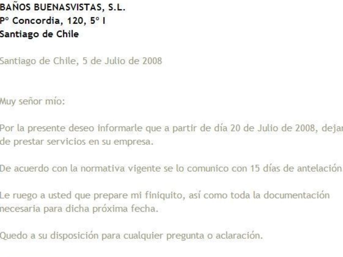 Carta De Renuncia Irrevocable Inmediata 3929